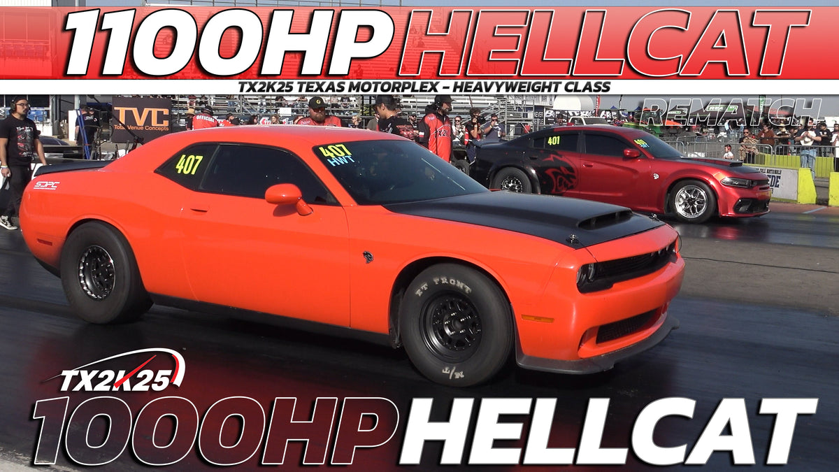 1100hp Hellcat Charger vs 1000hp Hellcat Challenger Rematch Drag Racin ...