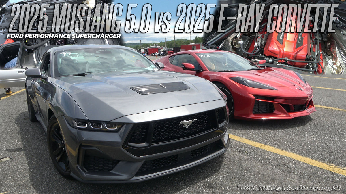 2025 Mustang vs. 2025 E-Ray Corvette: Supercharged Showdown at Island ...