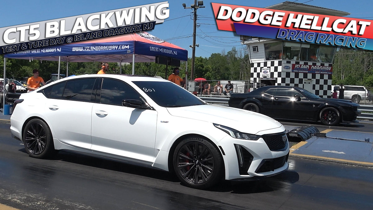 CT5 Blackwing vs. Hellcat Challenger: 1/4 Mile Drag Race at Island Dra ...