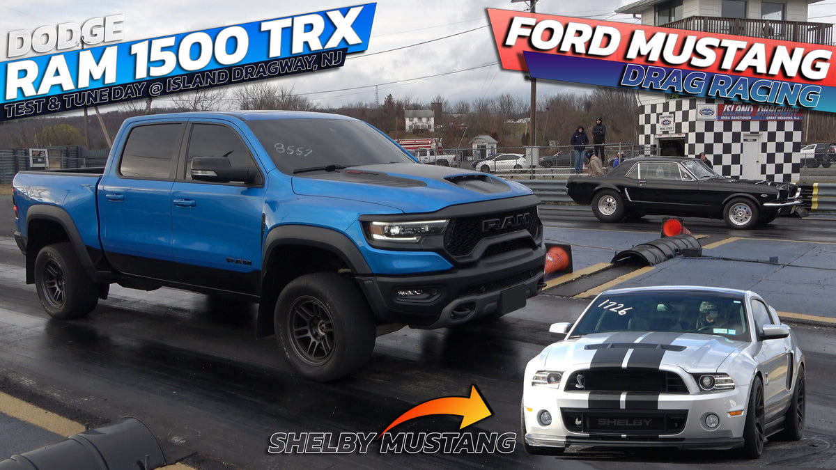 RAM 1500 TRX vs GT500 Shelby Mustang & 65 Mustang Drag Race @ Island d ...