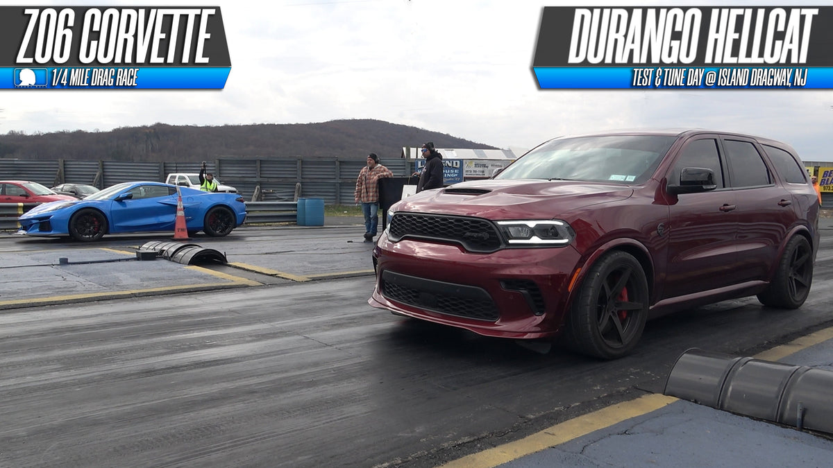 Durango Hellcat vs Z06 Corvette 2025 Drag Racing @ Island Dragway ...