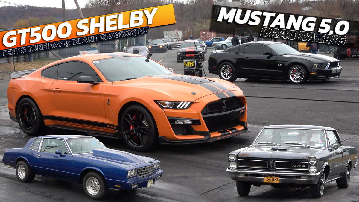 Ford Mustang Shelby GT500 vs Mustang 5.0 & GTO Drag Racing @ Island dr ...