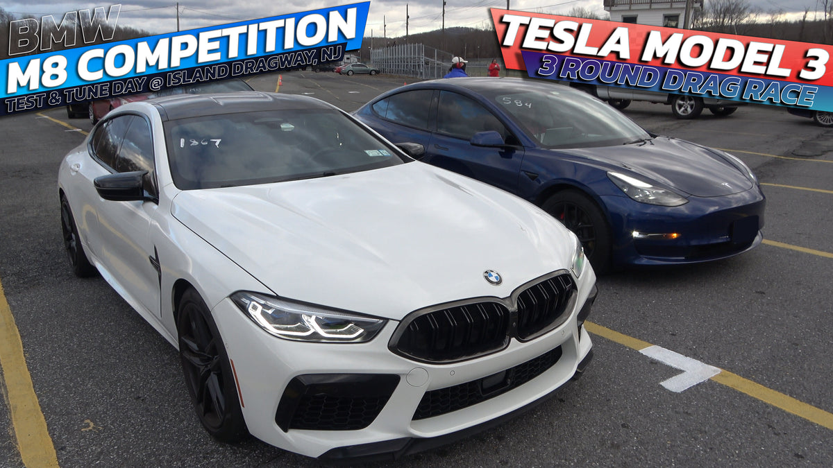 BMW M8 Competition vs Tesla Model 3 Performance 3 round battle Drag Ra ...