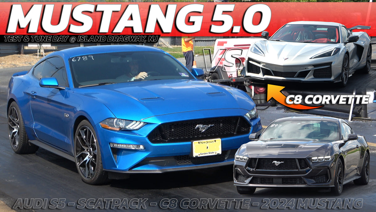 Mustang 5.0 vs C8 Corvette & 2024 Mustang, Scat pack Charger, AUDI S5 ...