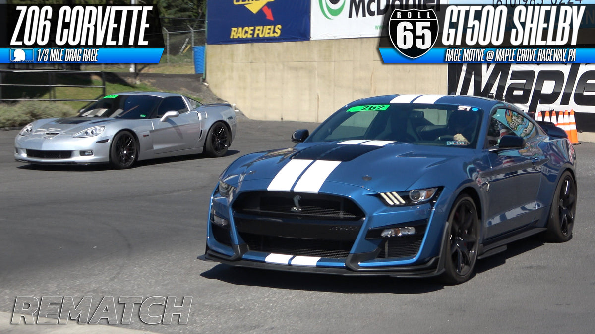 2-ROUND BATTLE: Shelby GT500 vs. Z06 Corvette | 65 mph Roll Race at Ra ...