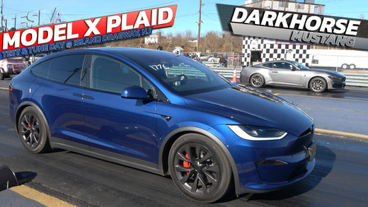 Tesla Model X Plaid vs Dark Horse Mustang Drag Racing @ Island dragway ...